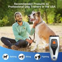 China Dual Probe Ultrasonic Dog Repeller with LED Light IP67 Waterproof Rechargeable Anti Barking Training Device Handheld for sale