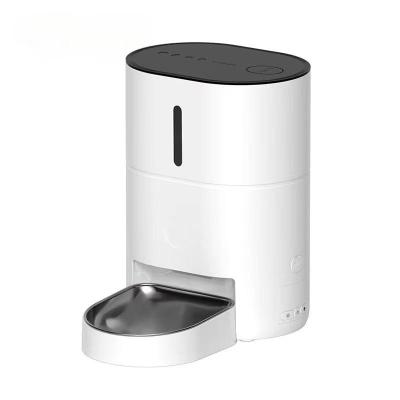 China Automatic 4L Stainless Steel Bowl Cat Food Dispenser with Timed Feeding and Voice Control for sale