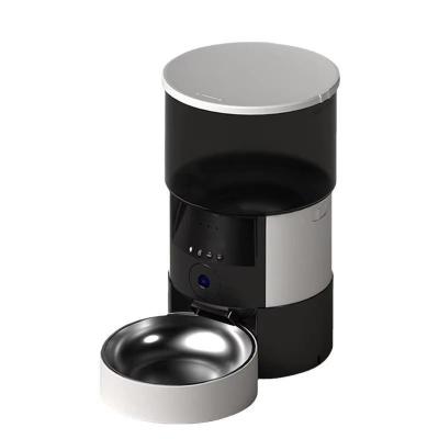 China Intelligent Timing 720P Camera Automatic Feeder Eco-Friendly Solid Plastic Bowl Quantitative Cat/Dog Food Machine Power Charge for sale