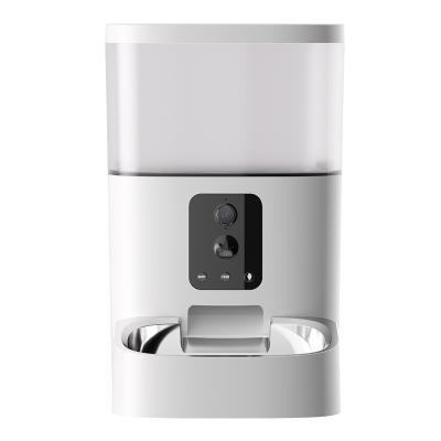 China Intelligent 6L Dual Camera AI Pet Feeder Automatic Dog Cat Food Dispenser Eco-Friendly Plastic Bowl for sale