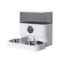 China Tuya App Controlled Portable 5L 7L Automatic Pet Feeder with Dual Bowls for Cats Dogs for sale