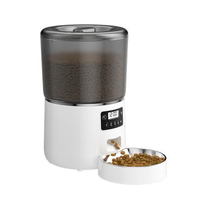 China 4L Automatic Pet Feeder Stainless Steel Plastic Timed Dry Food Dispenser for Dogs Cats with LCD Display IPX5 for sale