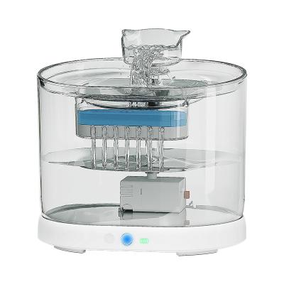 China Large Capacity 2.2L Automatic Pet Water Dispenser Cat Fountain with 5000mAh Battery for sale