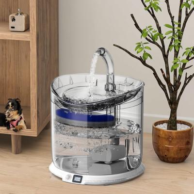 China Automatic Cat Water Dispenser 2.2L Wireless Charging Rechargeable Intelligent Induction Live Water Filtration for sale