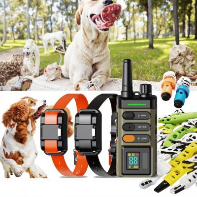 China Professional Dog Training Collar with Color Screen IPX7 Waterproof Rechargeable TPU ABS Anti Barking Smart Collar for sale