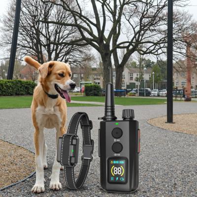 China Intelligent Remote Control Dog Training Collar IPX7 Waterproof Adjustable Color Screen Eco Friendly ABS for sale
