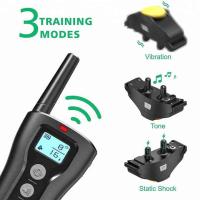 China Waterproof Rechargeable Dog Training Collar 3 Modes Beep Vibration Shock 1000ft Range IPX7 Nylon for sale