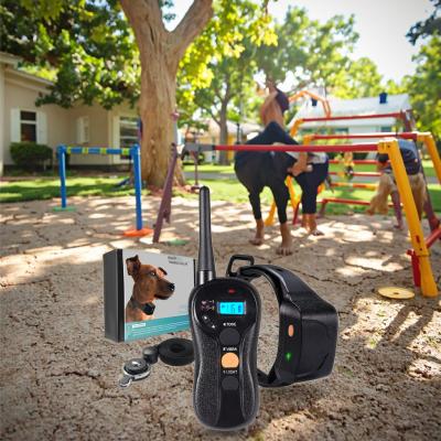 China Waterproof Rechargeable Dog Training Collar 3000 Ft Remote Beep Vibration Shock Modes Nylon for sale