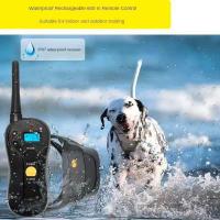 China Waterproof Rechargeable Dog Training Collar 3000 Ft Remote Beep Vibration Shock Modes Nylon for sale