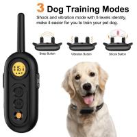 China IPX7 Waterproof Rechargeable Dog Training Collar with Beep Vibration Shock Modes Eco-Friendly Nylon PC for sale