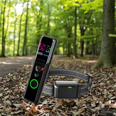 China IP67 Waterproof Rechargeable Dog Training Collar ABS Material 20h Battery Life Color Screen for sale