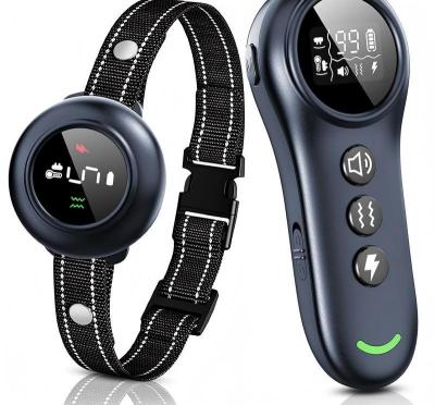 China Smart Dog Training Collar 2 in 1 Anti-Bark Remote Control IPX7 Waterproof Rechargeable for sale