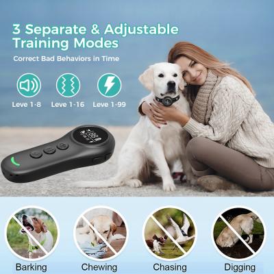 China IPX7 Waterproof Rechargeable Dog Training Collar Long Range Anti Bark Remote Control for Dogs PT-320A for sale