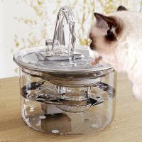 China Automatic 2.2L Transparent Pet Water Dispenser Eco-Friendly Plastic Rechargeable for Dogs Cats for sale