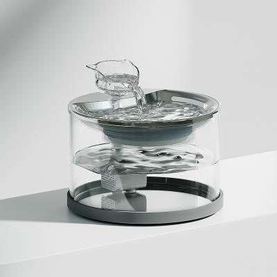 China Eco-Friendly Automatic Circulating Water Dispenser for Cats Dogs Glass Pet Water Fountain 1.1kg IPX5 for sale