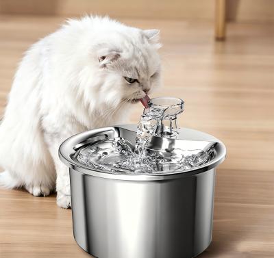 China Smart Pet Water Fountain Automatic Circulation Stainless Steel IPX5 Chargeable 1.5kg for Cats Dogs for sale