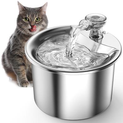 China Stainless Steel Automatic Pet Water Fountain 1.5kg Chargeable Circulation Filter for Cats Dogs for sale