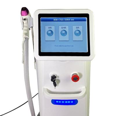 China Newest 3 wavelength 755nm 808nm 1064nm professional painless diode laser hair removal machine for sale