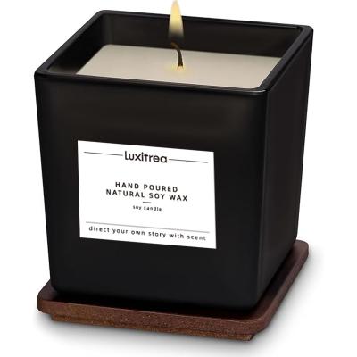 China Luxitrea Candle 3 oz Meditation Yoga Black Amber Scented Candle Private Label Candle for sale