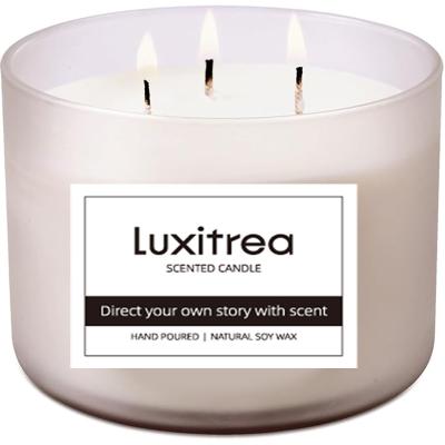 China Luxitrea Candle  Warm smoky sensation  10 oz  Private Label Candle  Charcoal wood 3 Wicks Scented Candle for sale