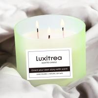 China Luxitrea Candle  Fresh White Tea 3 Wicks Scented Candle 10 oz  Private Label Candle for sale