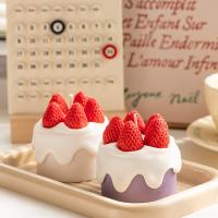 China Cute Sweet Cake Shape Candle Strawberry Orange Cherry Blossom Candle Customizable for sale