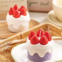 China Cute Sweet Cake Shape Candle Strawberry Orange Cherry Blossom Candle Customizable for sale