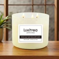 China Luxitrea Candle  Private Label Candle  3 Wicks Scented Candle 10oz White peach  oolong fruit aroma  unique fragrance for sale