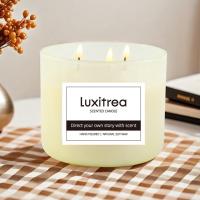 China Luxitrea Candle  Private Label Candle  3 Wicks Scented Candle 10oz White peach  oolong fruit aroma  unique fragrance for sale