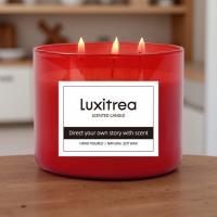 China Luxitrea Candle Goji Berry Blood Orange  Fruit Aroma 3 Wicks Scented candles 10oz  Private Label Candle for sale
