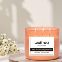 China Private Label Candle  MO MAEK   English Red Tea 3 Wicks Scented Candle 10 oz Luxitrea Candle for sale
