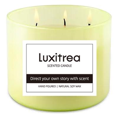 China Luxitrea Candle  Golden Coast 3 Wicks  Scented Candle Wood Jasmine Fragrance 10 oz  Private Label Candle for sale