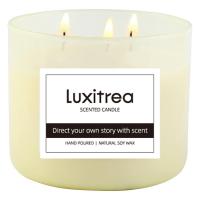 China Luxitrea Candle  Private Label Candle  3 Wicks Scented Candle 10oz White peach  oolong fruit aroma  unique fragrance for sale
