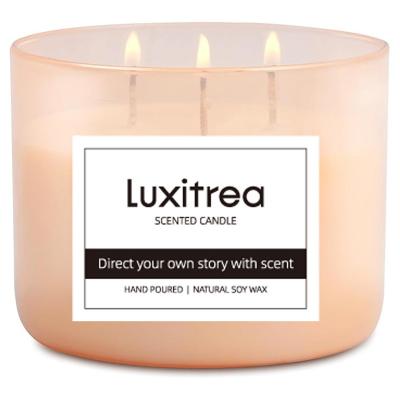 China Luxitrea Candle  Significant sleep aid effect 10 oz  Private Label Candle  Black Tea Wooden Aroma 3 Wicks Scented Candle for sale