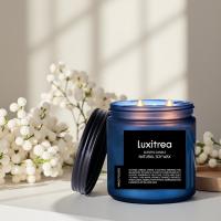 China Customize Tea Scented Candle 2 Wick 70H Burn Time Soy Wax 11 Oz Candle for sale