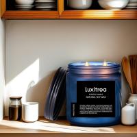 China Customize Tea Scented Candle 2 Wick 70H Burn Time Soy Wax 11 Oz Candle for sale