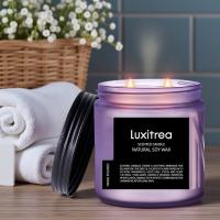 China Luxitrea Candle Scented Soy Wax Candle 11oz 2 Wick 70H Burn Time Purple taro Scented Candle for sale