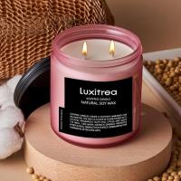 China Luxitrea Candle Scented Soy Wax Candle 11oz 2 Wick 70H Burn Time Peppermint Rose Fresh and Fragrant Flavor for sale