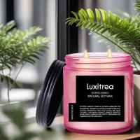 China Luxitrea Candle Scented Soy Wax Candle 11oz 2 Wick 70H Burn Time Peppermint Rose Fresh and Fragrant Flavor for sale