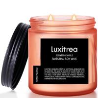 China Luxitrea Candle White Peach Oolong Clear Sweet Fruit Tea Recipe 11 oz 2 Wick 70H Burn Time Scented Soy Wax Candle for sale