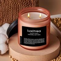 China Luxitrea Candle White Peach Oolong Clear Sweet Fruit Tea Recipe 11 oz 2 Wick 70H Burn Time Scented Soy Wax Candle for sale