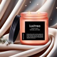 China Luxitrea Candle White Peach Oolong Clear Sweet Fruit Tea Recipe 11 oz 2 Wick 70H Burn Time Scented Soy Wax Candle for sale