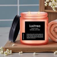 China Luxitrea Candle White Peach Oolong Clear Sweet Fruit Tea Recipe 11 oz 2 Wick 70H Burn Time Scented Soy Wax Candle for sale