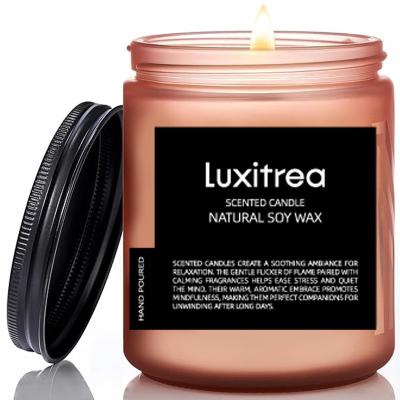 China Metal Lid Scented Soy Wax Candle Lotus Scented Candle Warm And Fragrant for sale