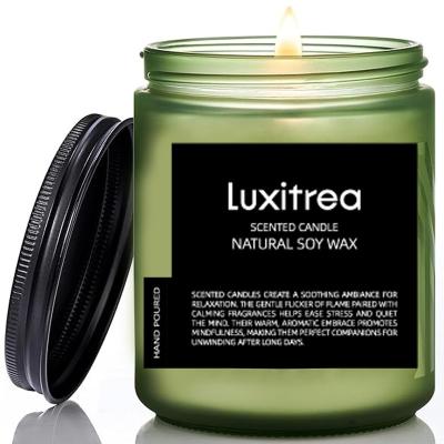China 7oz Scented Soy Wax Candle Blue Waltz Aromatherapy Scented Candle 50 Hours for sale