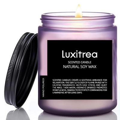 China Luxitrea Scented Soy Wax Candle 7 Oz  Lor De Seraphine Valensole For Bedtime Relaxation for sale