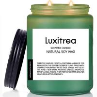 China Pillar Shape Scented Soy Wax Candle 19Oz Orange Scented Candles Limited Edition for sale