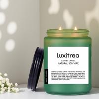China Pillar Shape Scented Soy Wax Candle 19Oz Orange Scented Candles Limited Edition for sale