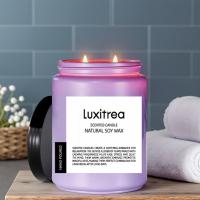 China Romantic Atmosphere Lavender Scented Candle Luxitrea Candle 14oz 2 Wick 110 Hours Long Lasting Candle Scented Soy Wax Candle for sale