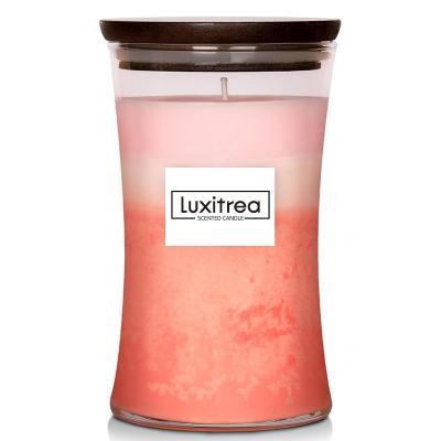 China 21oz Large Jar Candle With Crackling Wick Romantic Floral Fruity Aroma Rose Scented Candle for sale